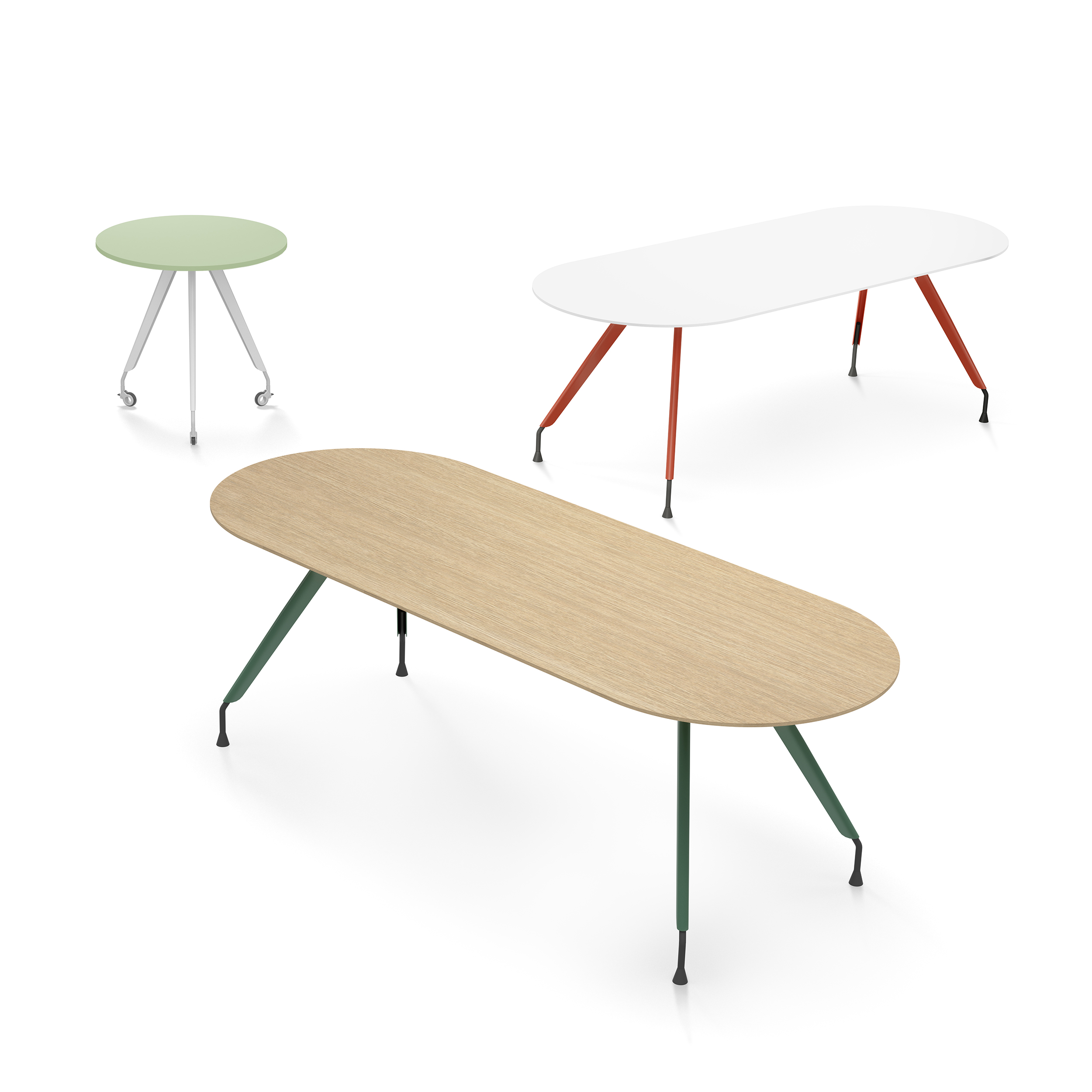 Birds Round Table with Castor and Oblong Meeting Table_ENM_AAC_MFH | Lamex Office Furniture ...